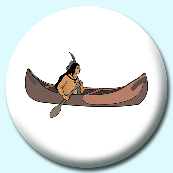 25mm Indian Canoe Button Badge
