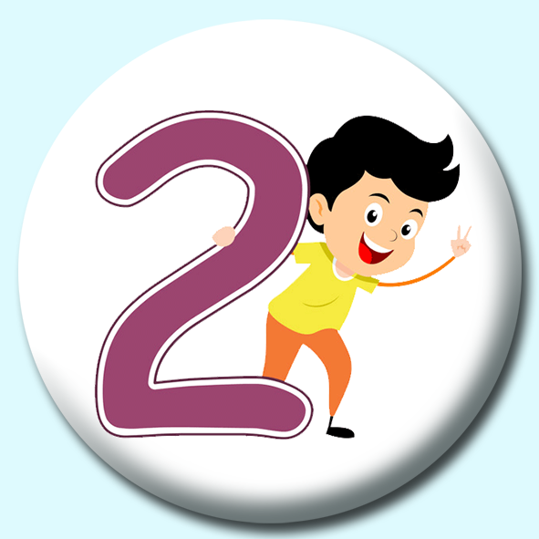 75mm Number 2 Button Badge
