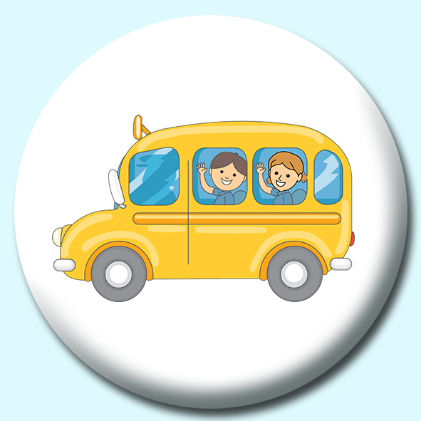 38mm School Bus Button Badge