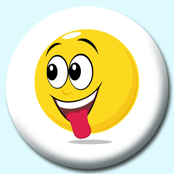 25mm Smiley Face Exited Expression Button Badge